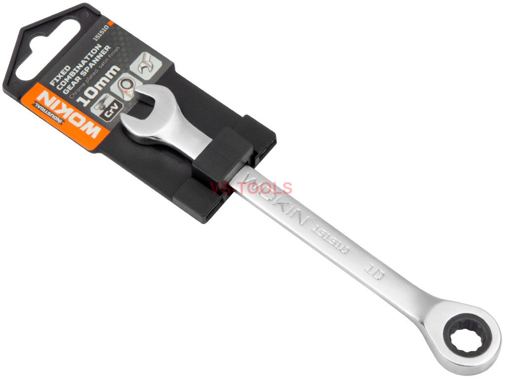 10mm Metric Chromed Ratchet Gear Spanner Fixed Head Combination ...